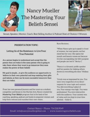 Nancy Mueller – The Mastering Your Beliefs Sensei | 8/11/17